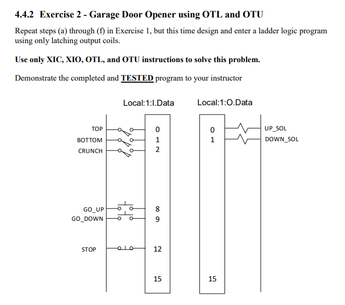 using RS logix to create two ladder diagram program | Chegg.com