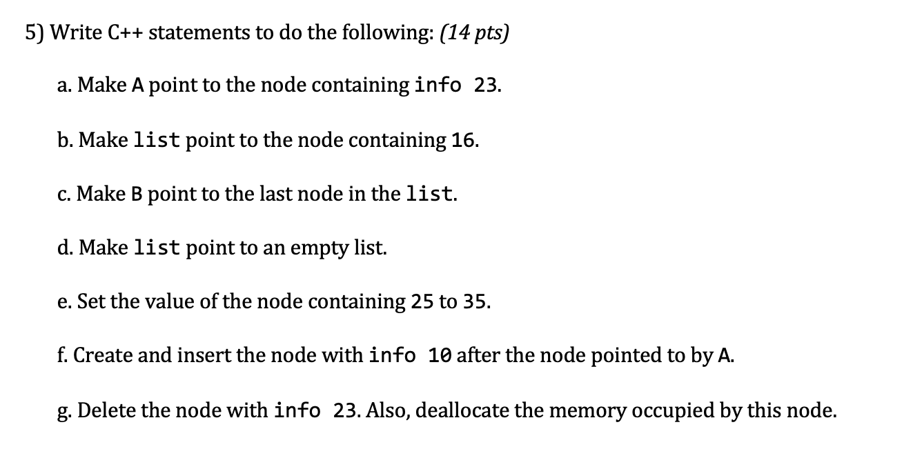 Solved \r\n5) Write \\( \\mathrm{C}++ \\) statements to do | Chegg.com