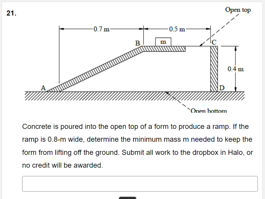 Solved Concrete is poured into the open top of a form to | Chegg.com