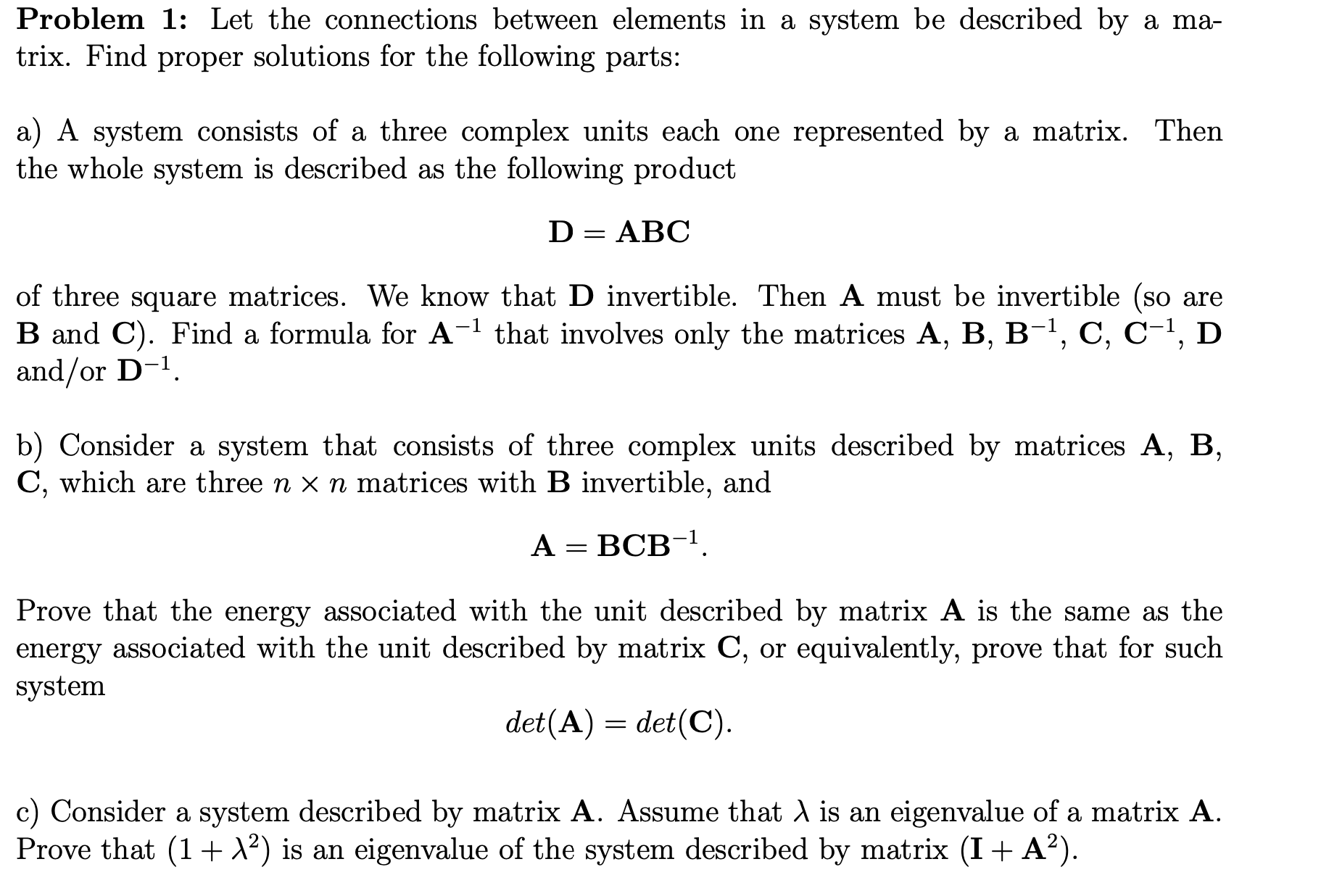 Solved Problem 1: Let the connections between elements in a | Chegg.com