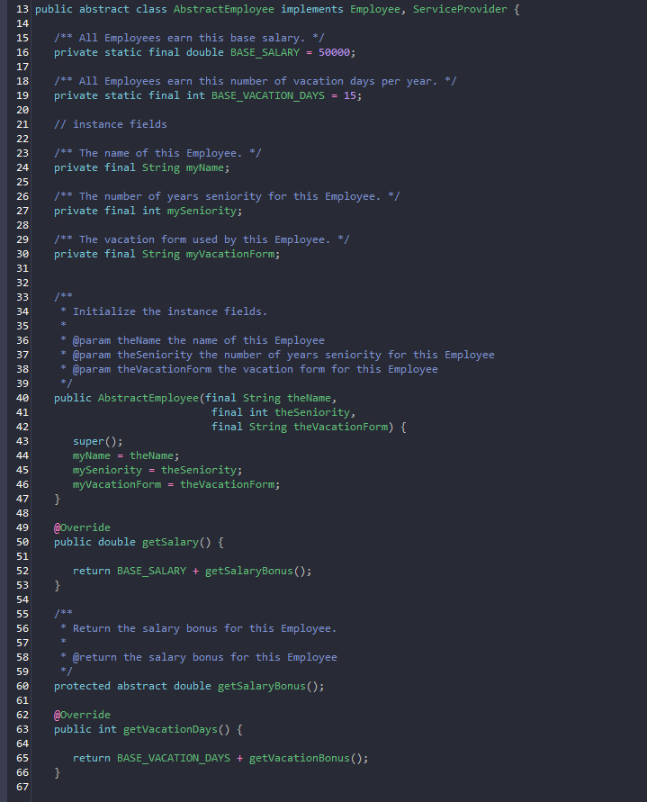 Solved 13 public final class EmployeeMain { /** A formatter | Chegg.com