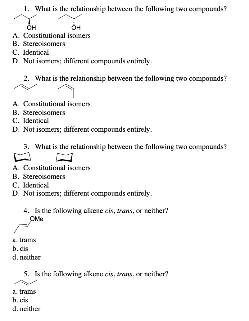 Solved 1. What is the relationship between the following two | Chegg.com