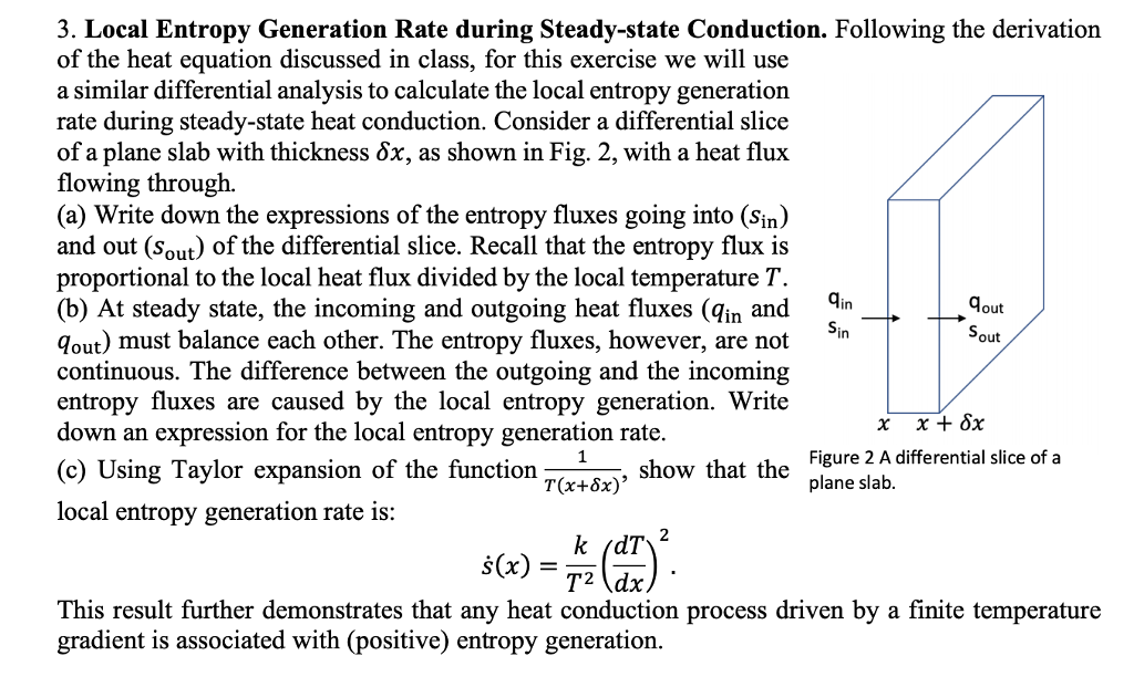 Solved 3. Local Entropy Generation Rate during Steady-state | Chegg.com
