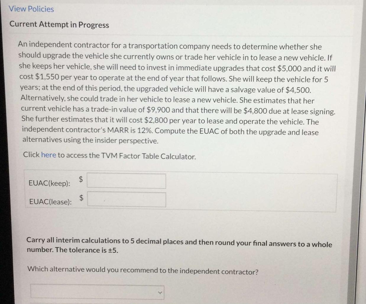 Solved View Policies Current Attempt in Progress An | Chegg.com