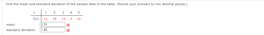 Solved Find the mean and standard deviation of the sample | Chegg.com