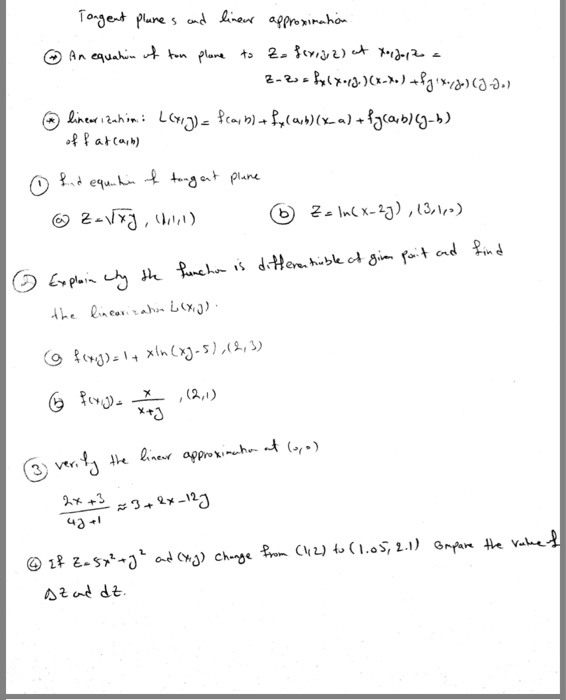Solved Tangent plane and linear approximation An equation | Chegg.com