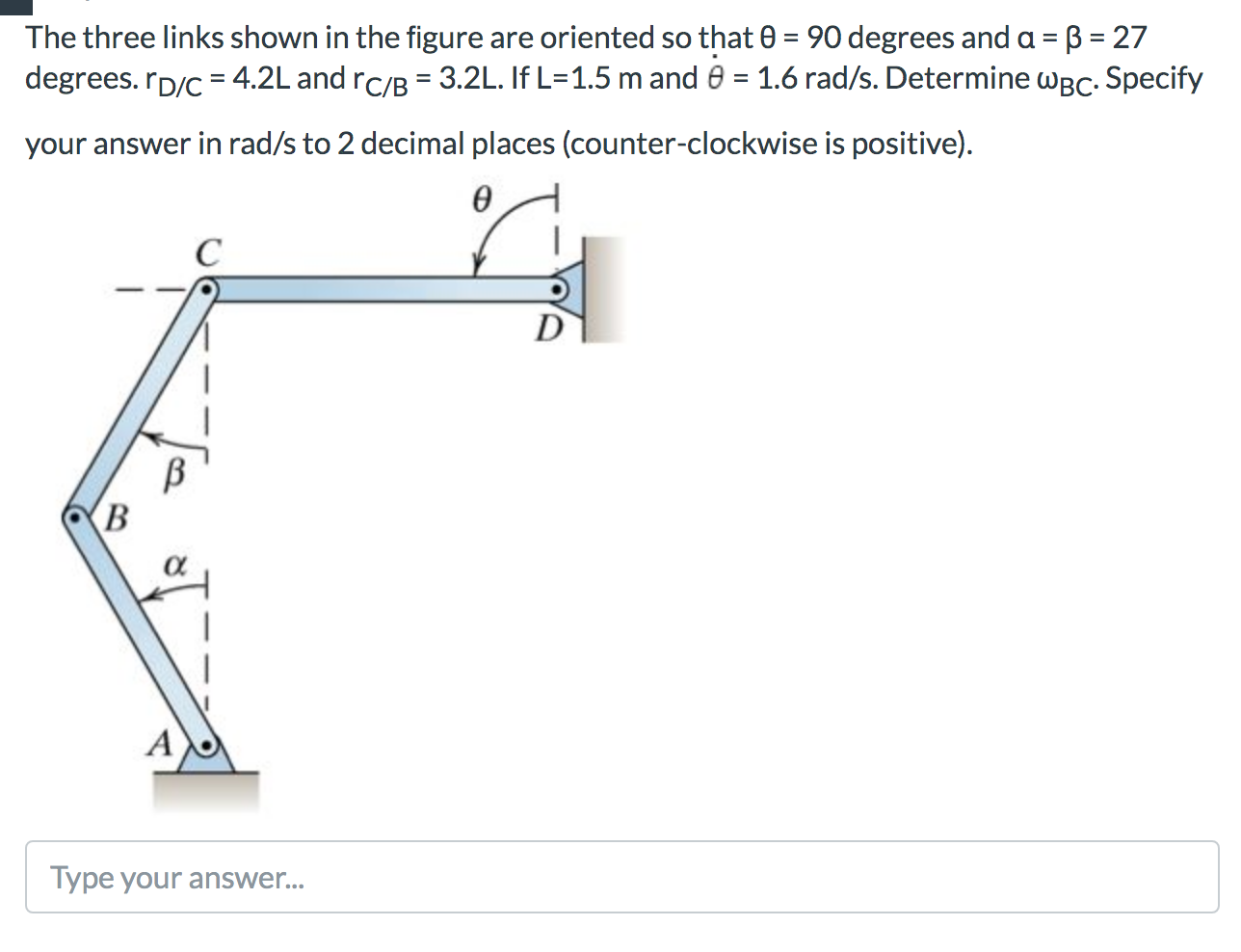 Solved = = The three links shown in the figure are oriented | Chegg.com