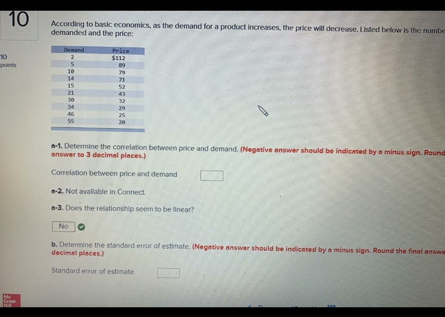 Solved 10 According to basic economics, as the demand for a | Chegg.com