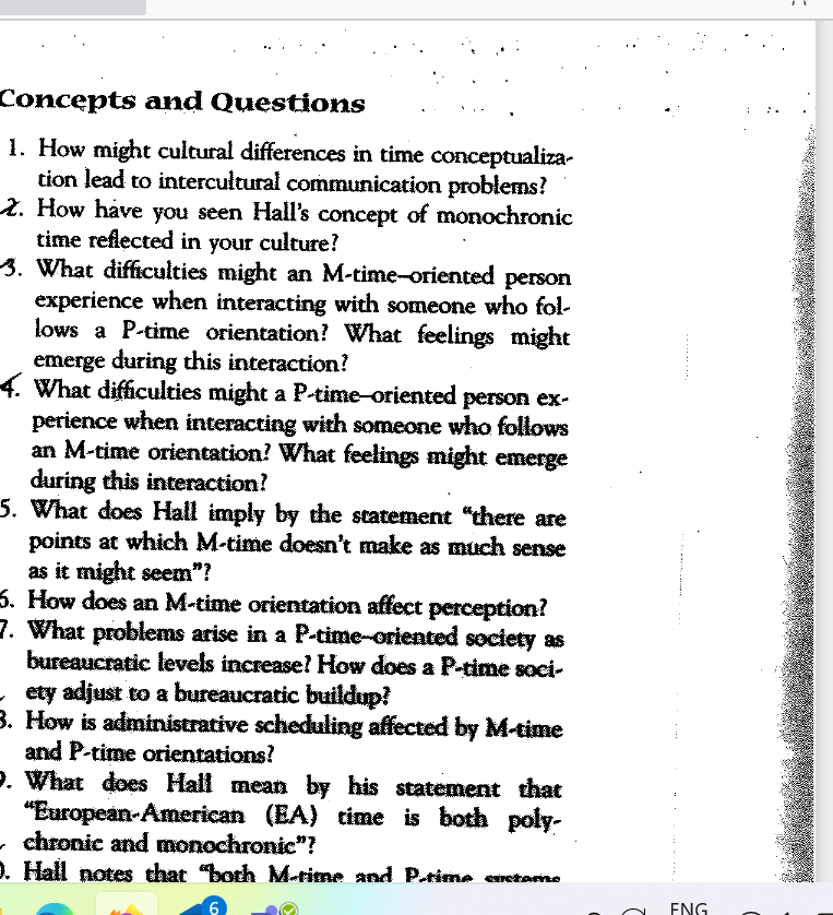 1. How might cultural differences in time | Chegg.com