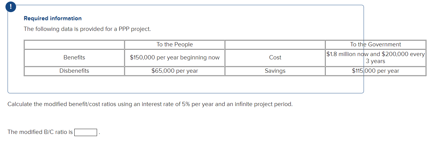 Solved Calculate the conventional benefit/cost ratios using | Chegg.com