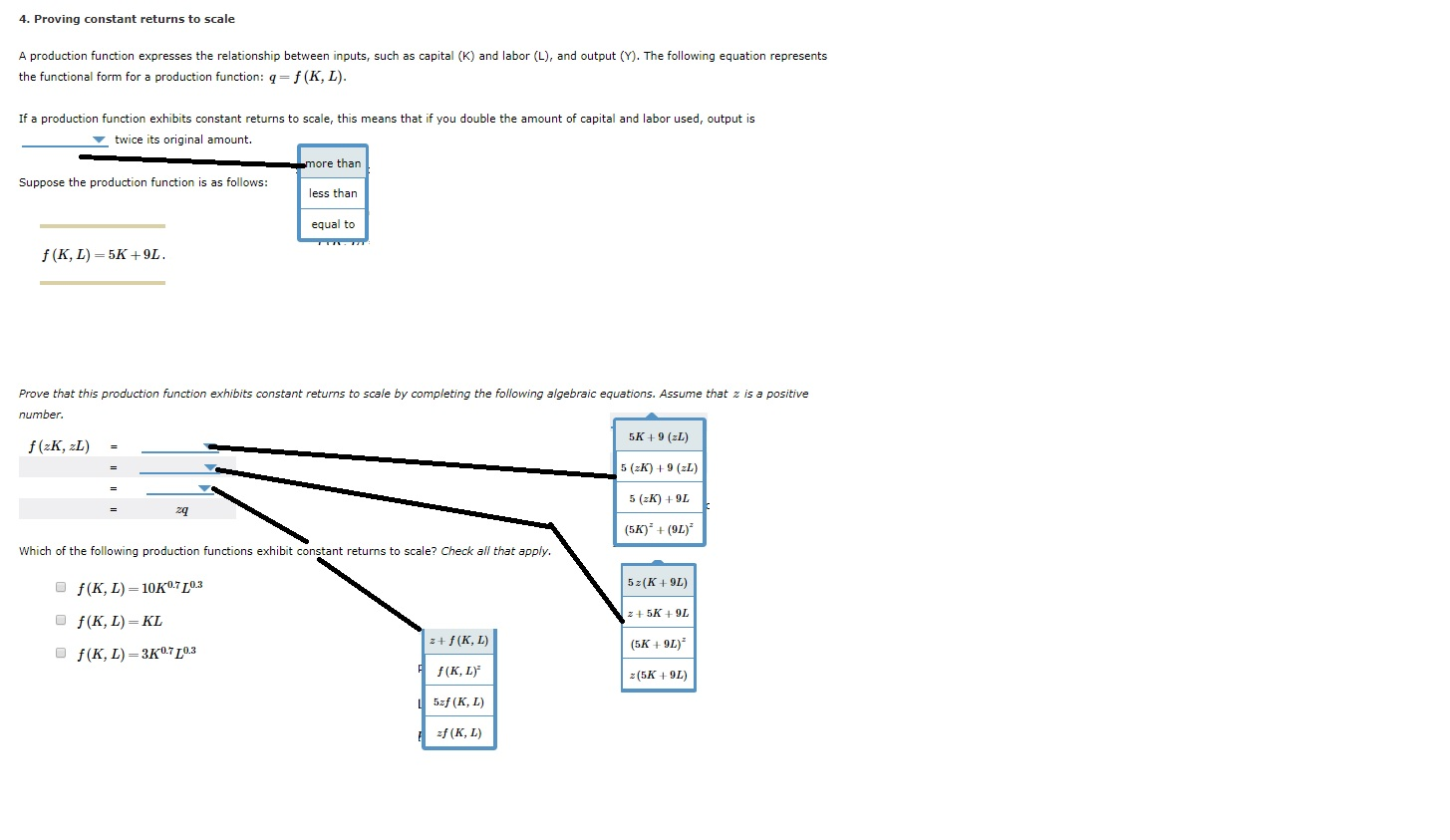 Solved 4. Proving constant returns to scale A production | Chegg.com
