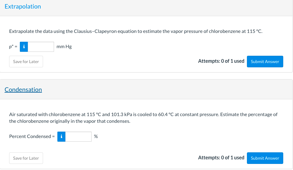 Solved Extrapolation Extrapolate the data using the | Chegg.com