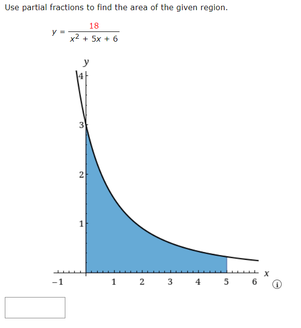 Solved Use partial fractions to find the area of the given | Chegg.com