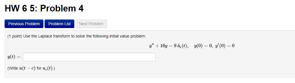 Solved HW 6 5: Problem 1 Previous Problem Problem List Next | Chegg.com