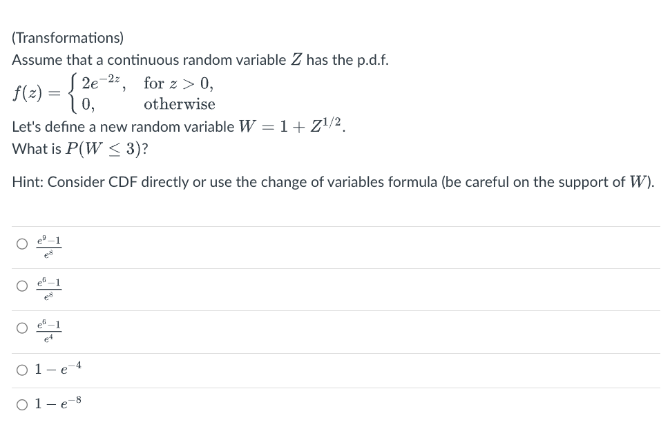 Solved (Transformations) Assume that a continuous random | Chegg.com