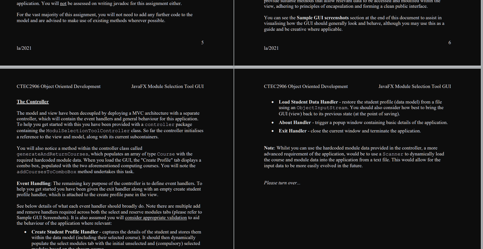 JavaFX Module Selection Tool GUI Objectives The | Chegg.com