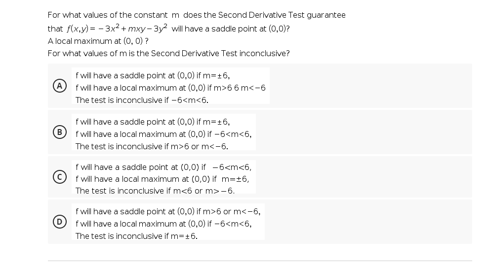 Solved For what values of the constant m does the Second | Chegg.com