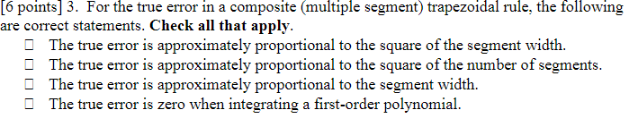 Solved For the true error in a composite (multiple segment) | Chegg.com
