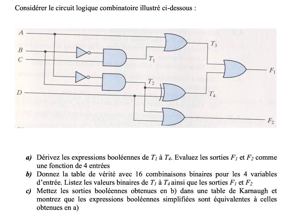 Solved a) Derive the Boolean expressions from T1 to | Chegg.com