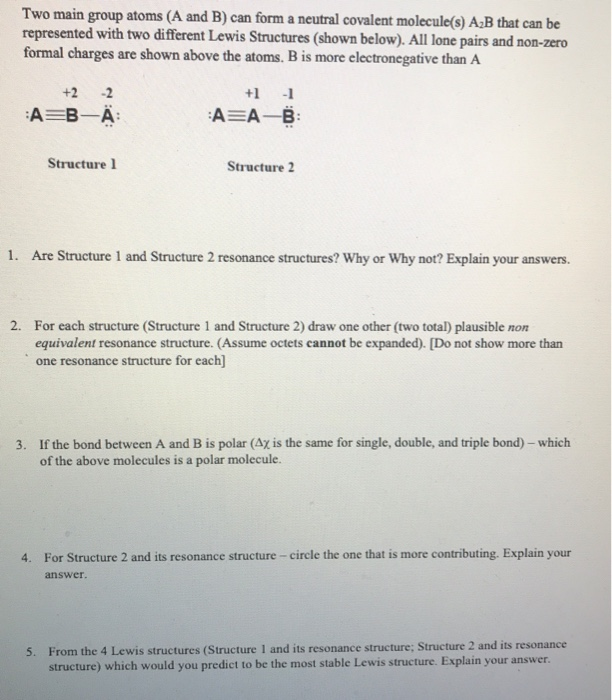 Solved Two main group atoms (A and B) can form a neutral | Chegg.com