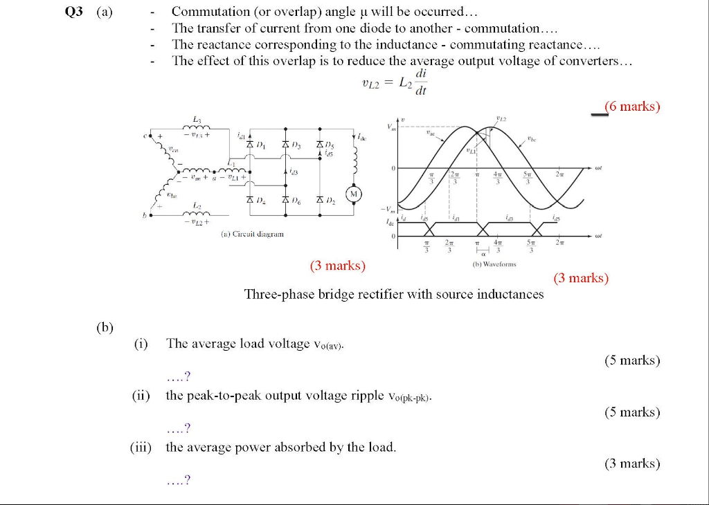 Solved Q3 (a) Commutation (or overlap) angle u will be | Chegg.com