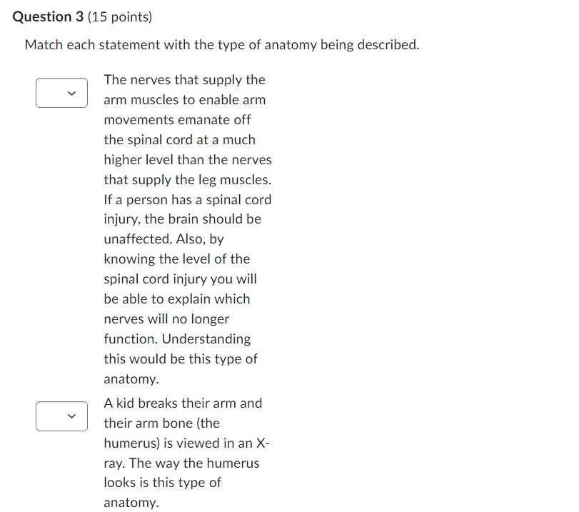Solved Question 3 (15 ﻿points)Match each statement with the | Chegg.com