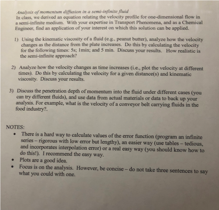 Analysis of momentum diffusion in a semi-infinite | Chegg.com
