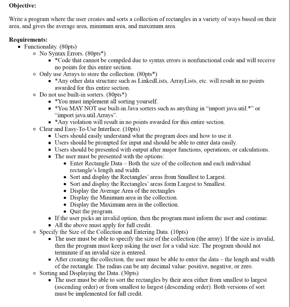Solved Objective: Write a program where the user creates and | Chegg.com