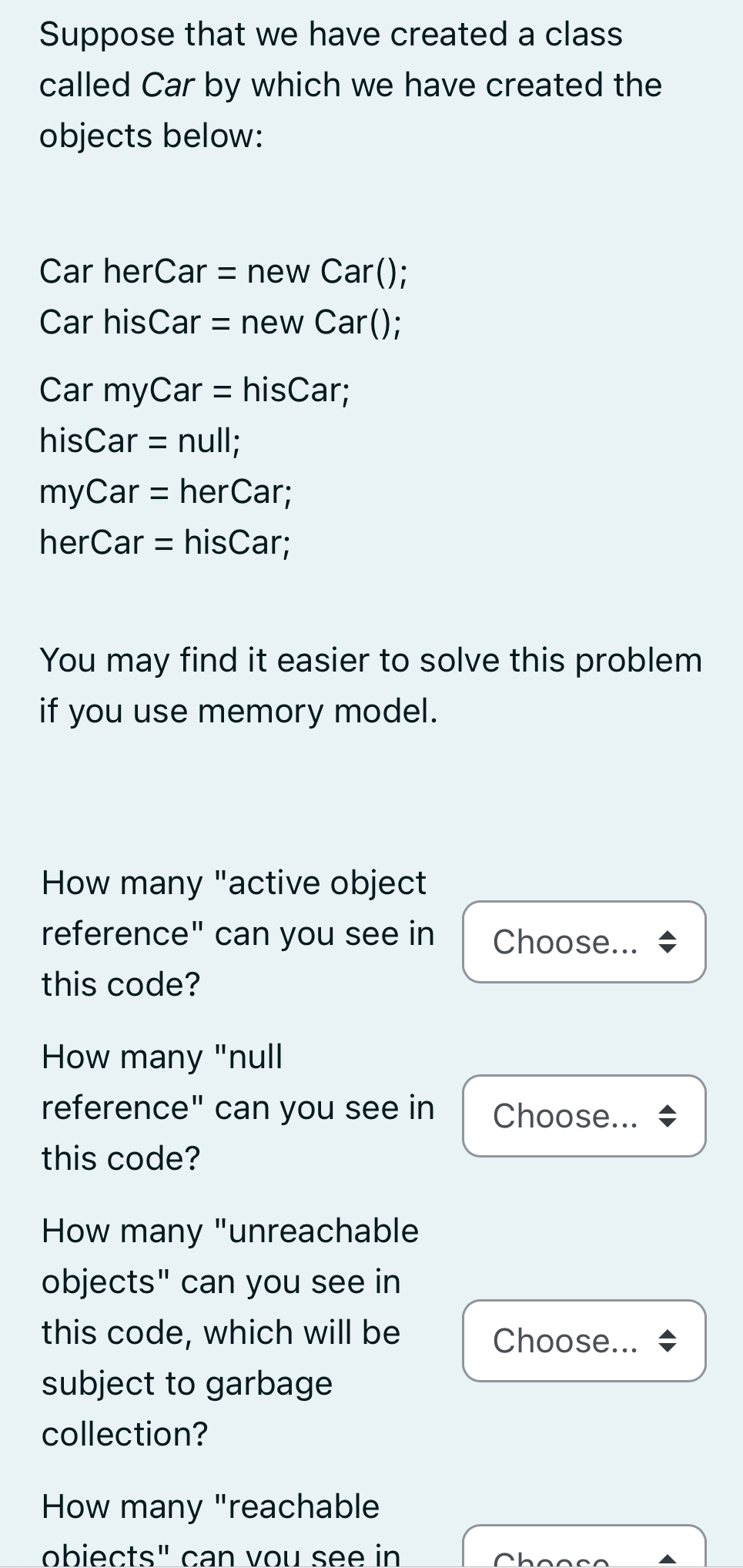 Solved How many "reachable objects" can you see in this | Chegg.com