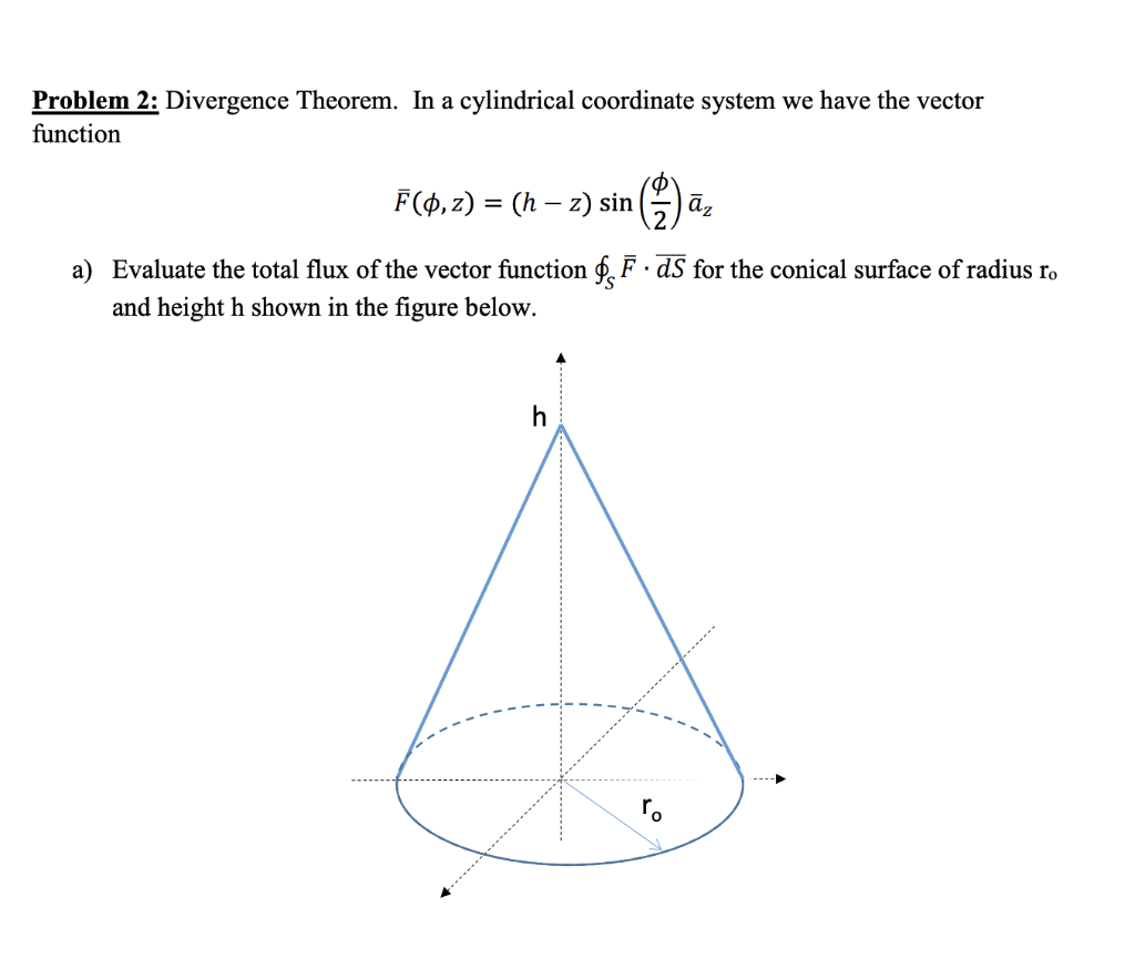 Solved Problem 2: Divergence Theorem. In a cylindrical | Chegg.com