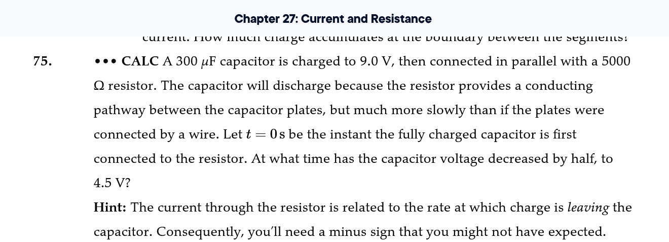 Solved 75. Chapter 27: Current and Resistance current. Flow | Chegg.com