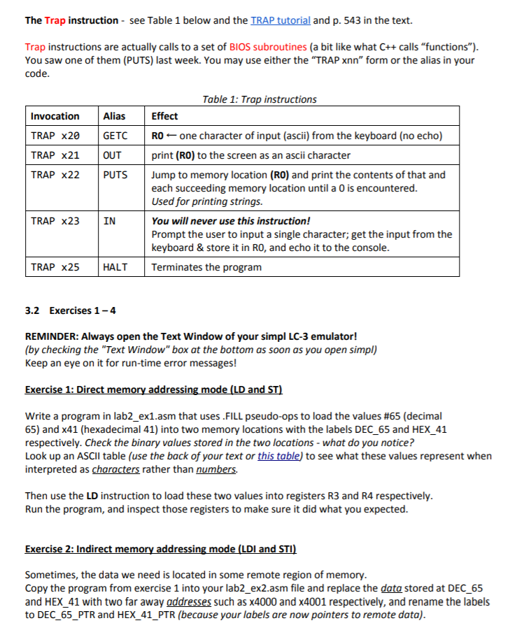 3.1 New LC-3 Instructions As you know, in the LC-3, | Chegg.com