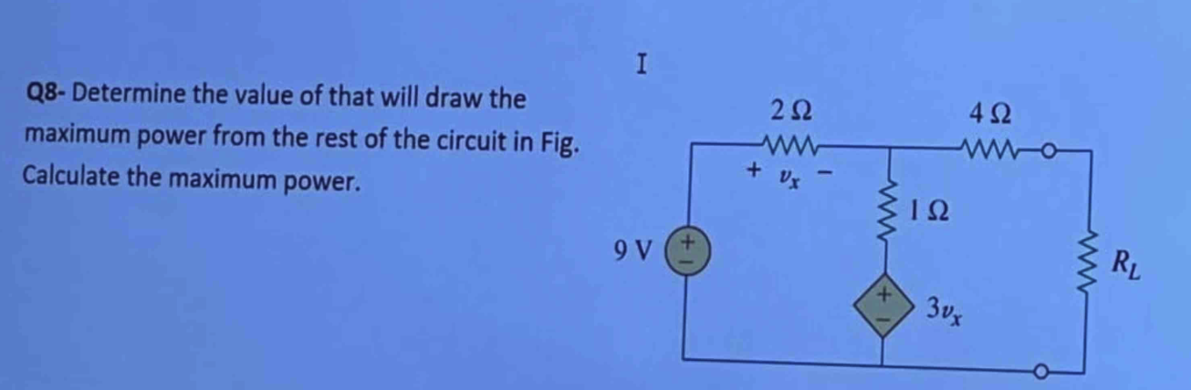 Solved Q8- ﻿Determine the value of that will draw the | Chegg.com
