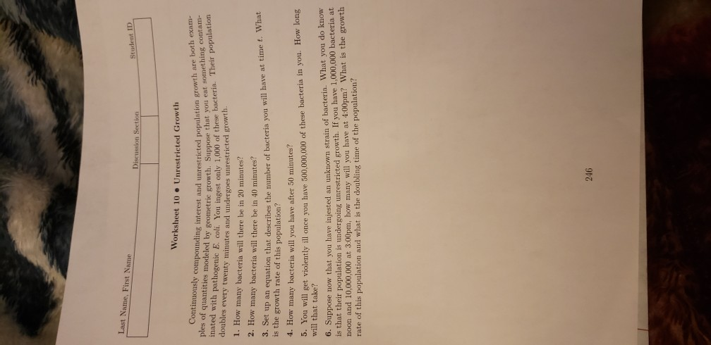 Solved Last Name, First Name Student ID Discussion Section | Chegg.com