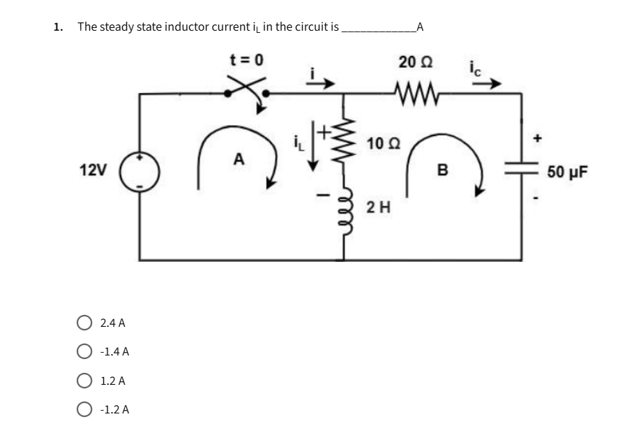 Solved The steady state inductor current iL in ﻿the circuit | Chegg.com