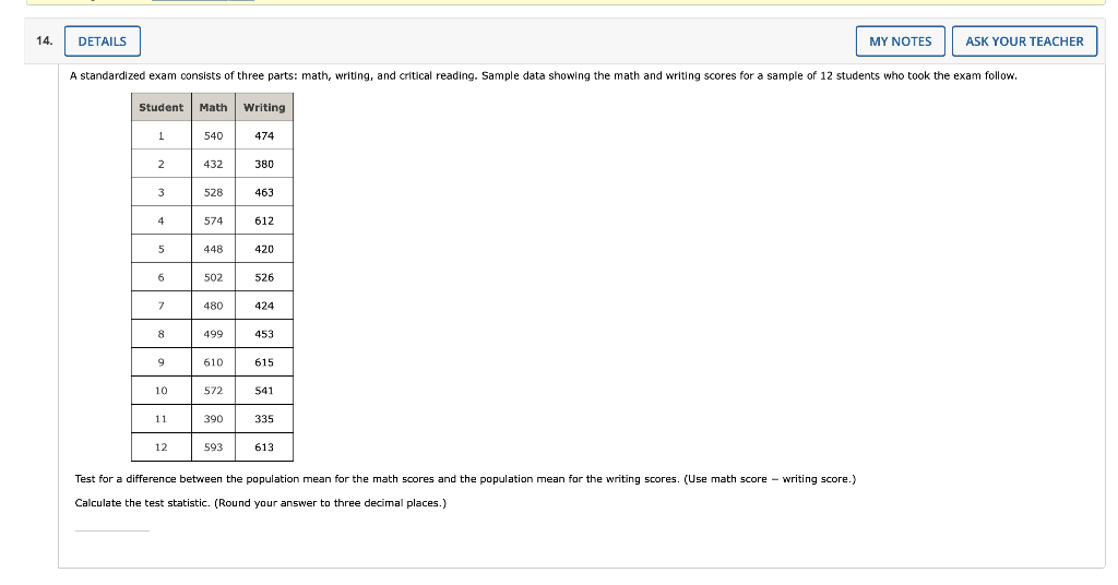 Solved 14. DETAILS MY NOTES ASK YOUR TEACHER A standardized | Chegg.com