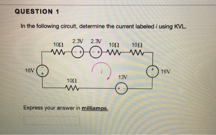 Solved In the following circuit, determine the current | Chegg.com