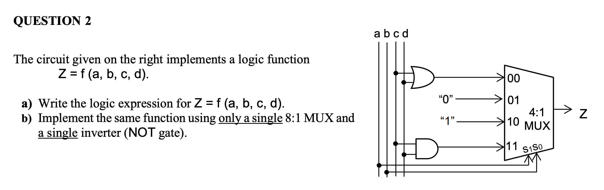 Solved QUESTION 2The circuit given on ﻿the right implements | Chegg.com