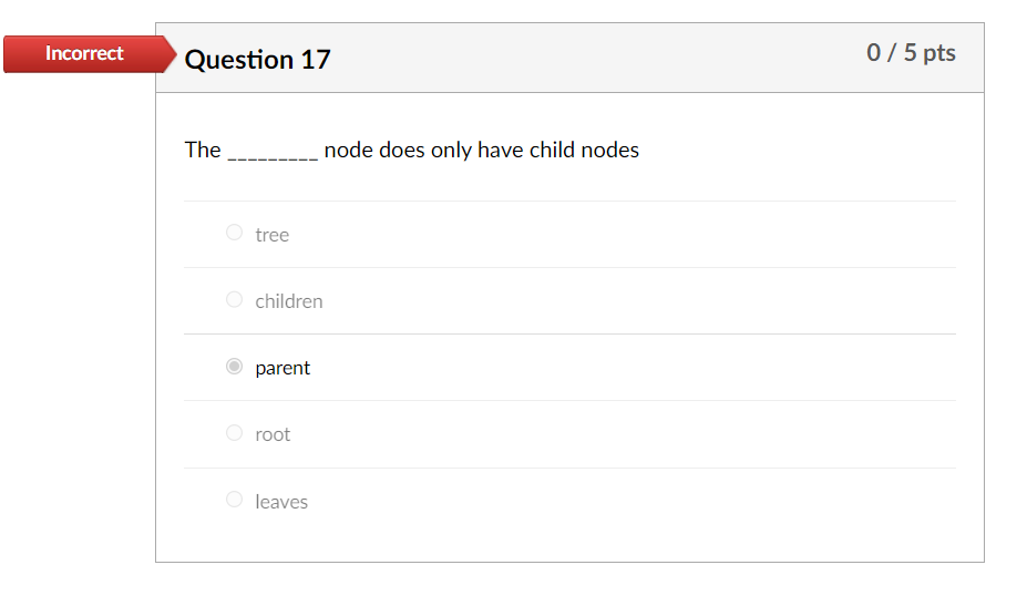 Solved The node does only have child nodes tree children | Chegg.com