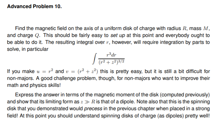 Solved Advanced Problem 10. Find the magnetic field on the | Chegg.com