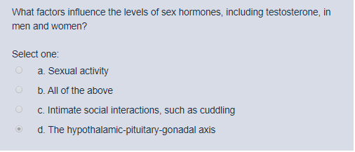 Solved The Dual Control Theory of sexual desire assumes . | Chegg.com