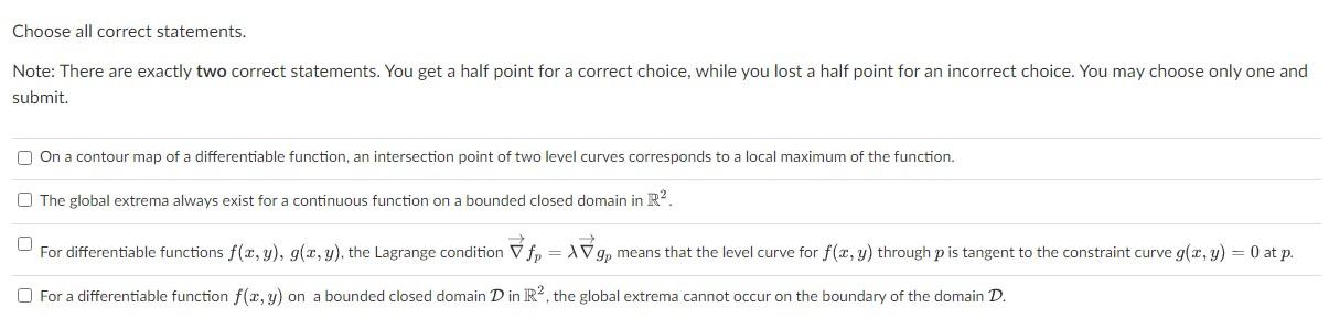 Solved Choose all correct statements. Note: There are | Chegg.com