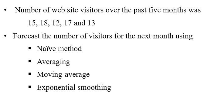 Solved Number of web site visitors over the past five months | Chegg.com