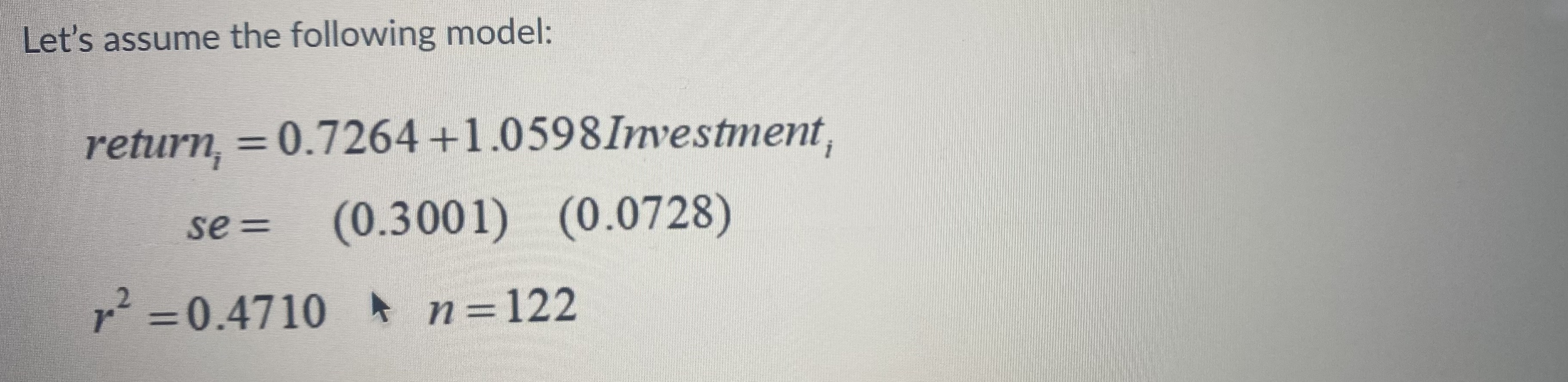 Solved If Beta2=1 with a significance level of 95%, what is | Chegg.com