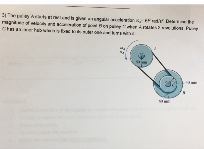 Solved The pulley A starts at rest and is given an angular | Chegg.com
