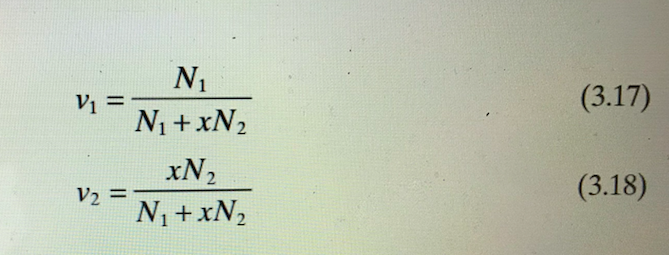Ni Vi =- (3.17) +Ni+xN2 xN2 (3.18) v2 = N,+xN2 AGM | Chegg.com