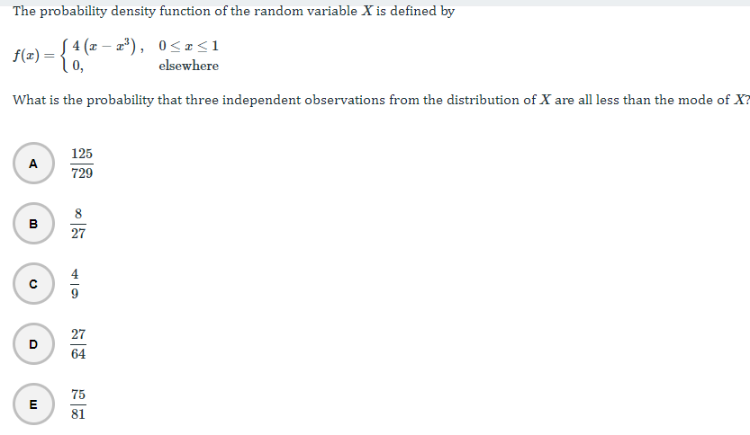 Solved The probability density function of the random | Chegg.com