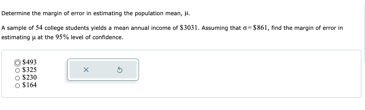 Solved Determine the margin of error in estimating the | Chegg.com