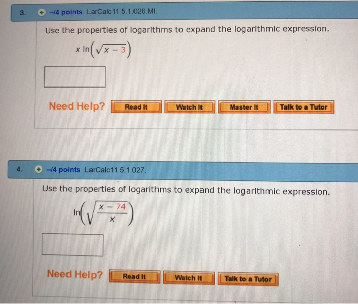 Solved 3. -14 points LarCalc 11 5.1.026.M Use the properties | Chegg.com Solved 3. -14 points LarCalc 11 5.1.026.M Use the properties | Chegg.com
