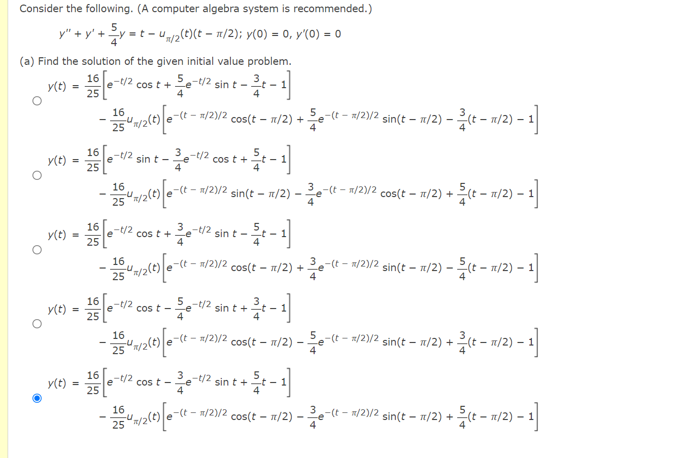 Solved Consider the following. (A computer algebra system is | Chegg.com